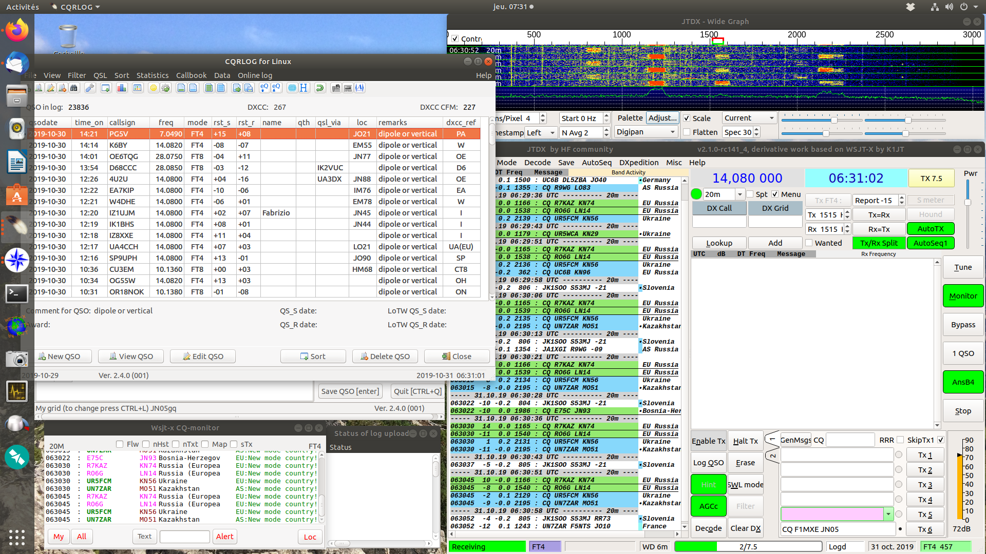 wsjt-X CQ monitor and FT4 | CQRLOG
